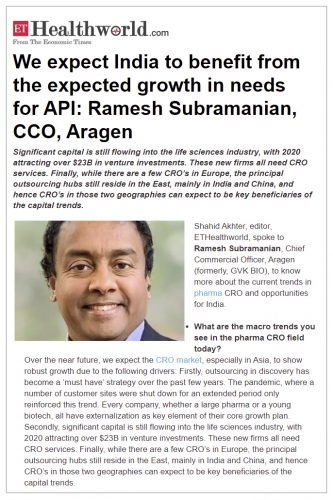 ETHealthworld: Interview with Ramesh Subramanian, Chief Commercial ...