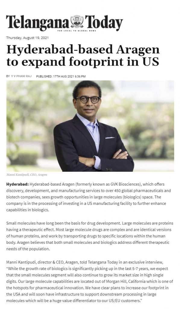 Hyderabad-based Aragen to expand footprint in US - Aragen Life Sciences